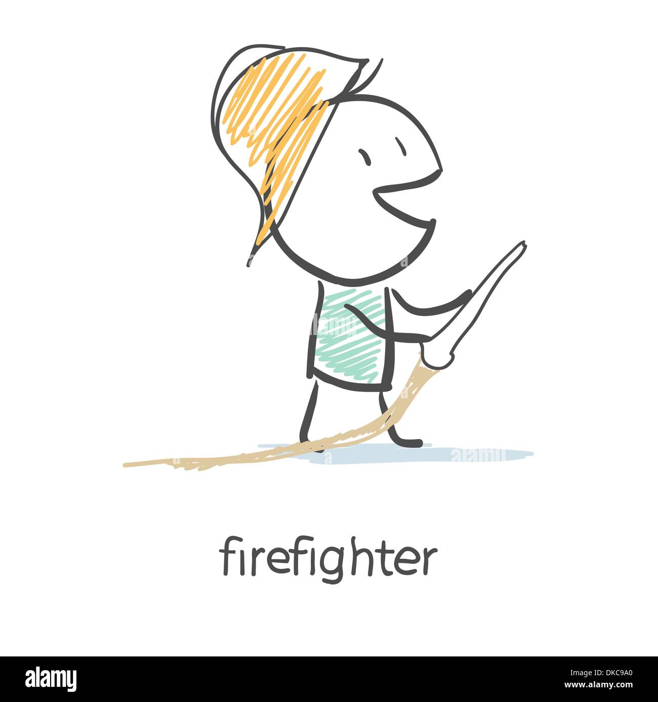 Firefighter wearing protective helmet Stock Vector Images - Alamy
