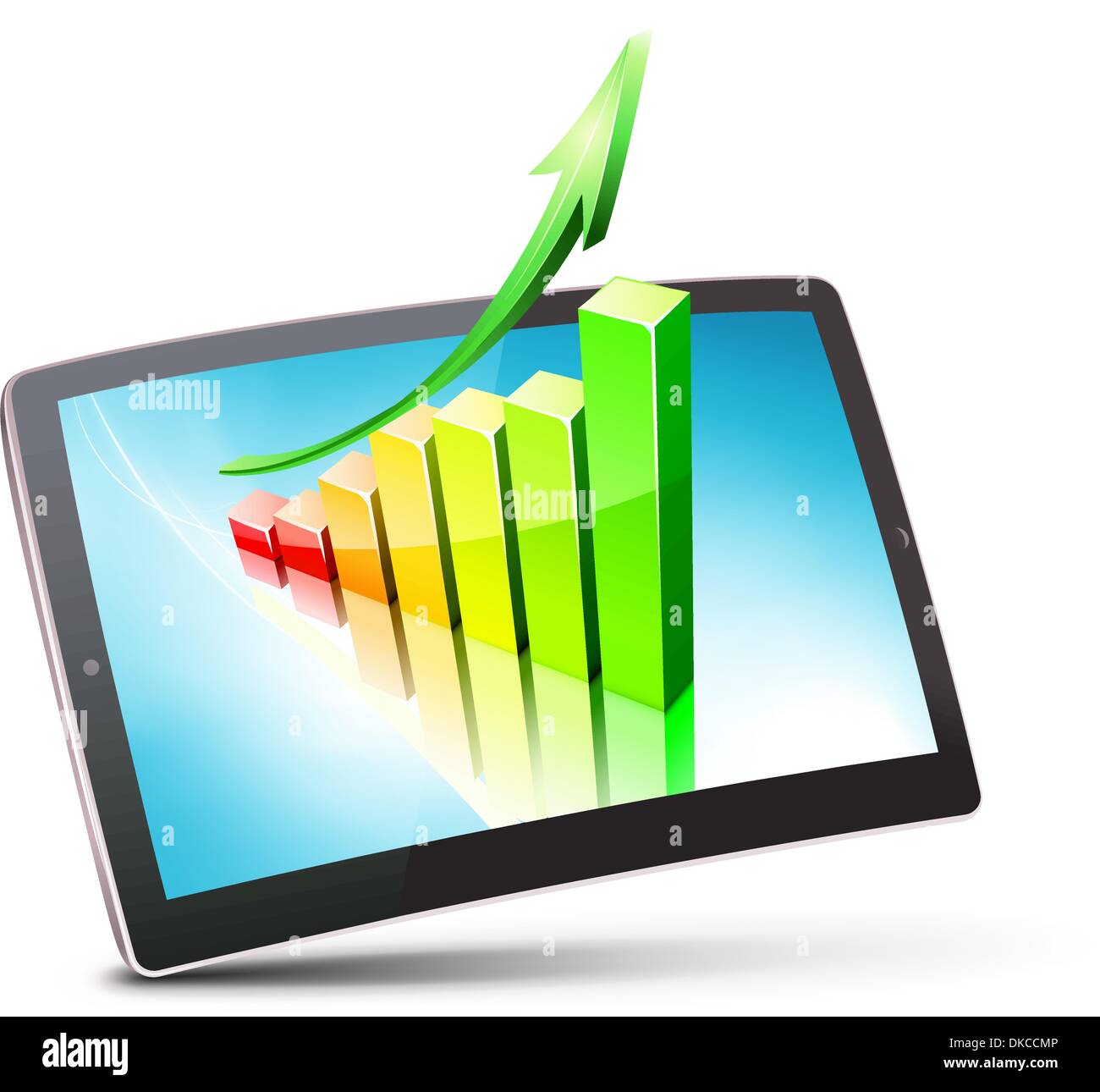 Vector illustration of classy tablet PC with business concept Stock ...