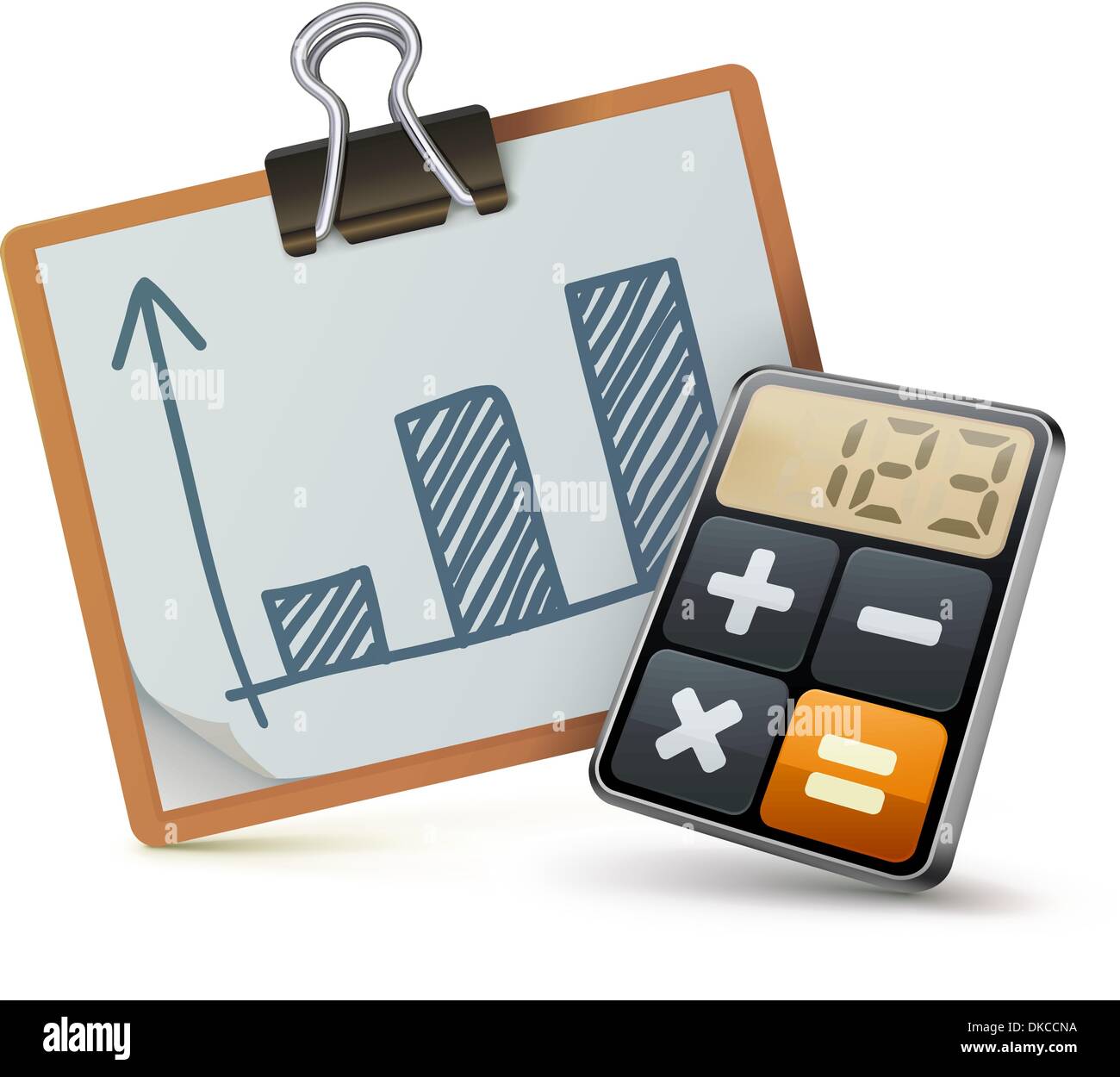 Vector illustration of business concept with calculator icon and ...