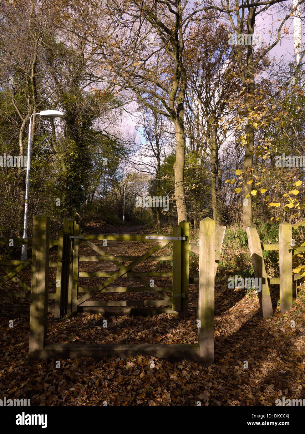 Entrance to Salt line and Wheelock Rail trail, a disused railway track ...