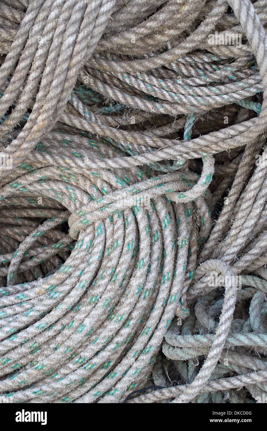 Coiled rope UK Stock Photo - Alamy