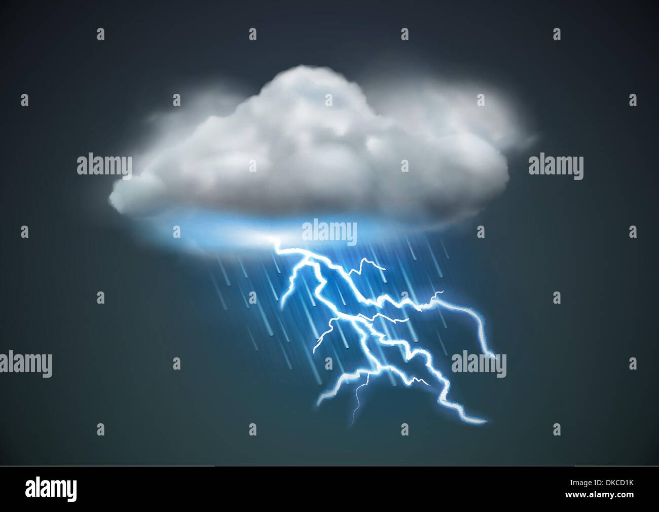 Vector illustration of cool single weather icon - cloud with heavy fall ...
