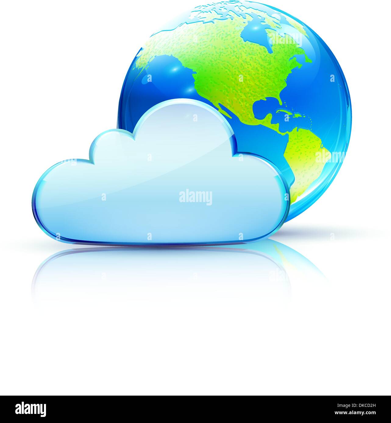 Vector illustration of cool cloud based sharing global concept icon ...