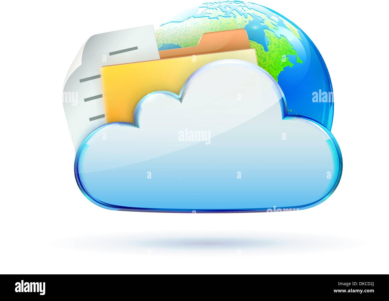 Vector illustration of cool cloud based data sharing concept icon Stock ...