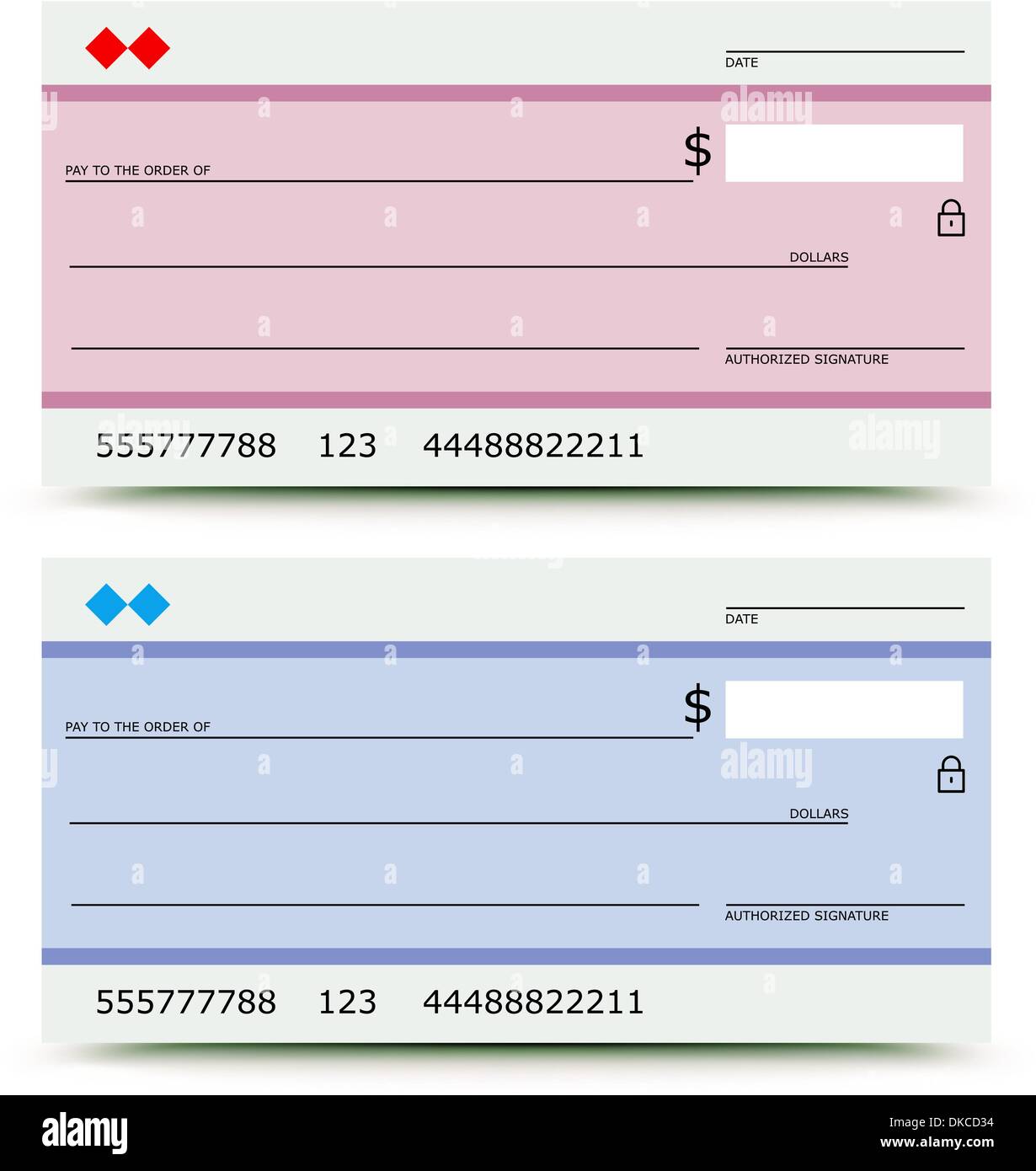Blank bank check Stock Vector Images - Alamy