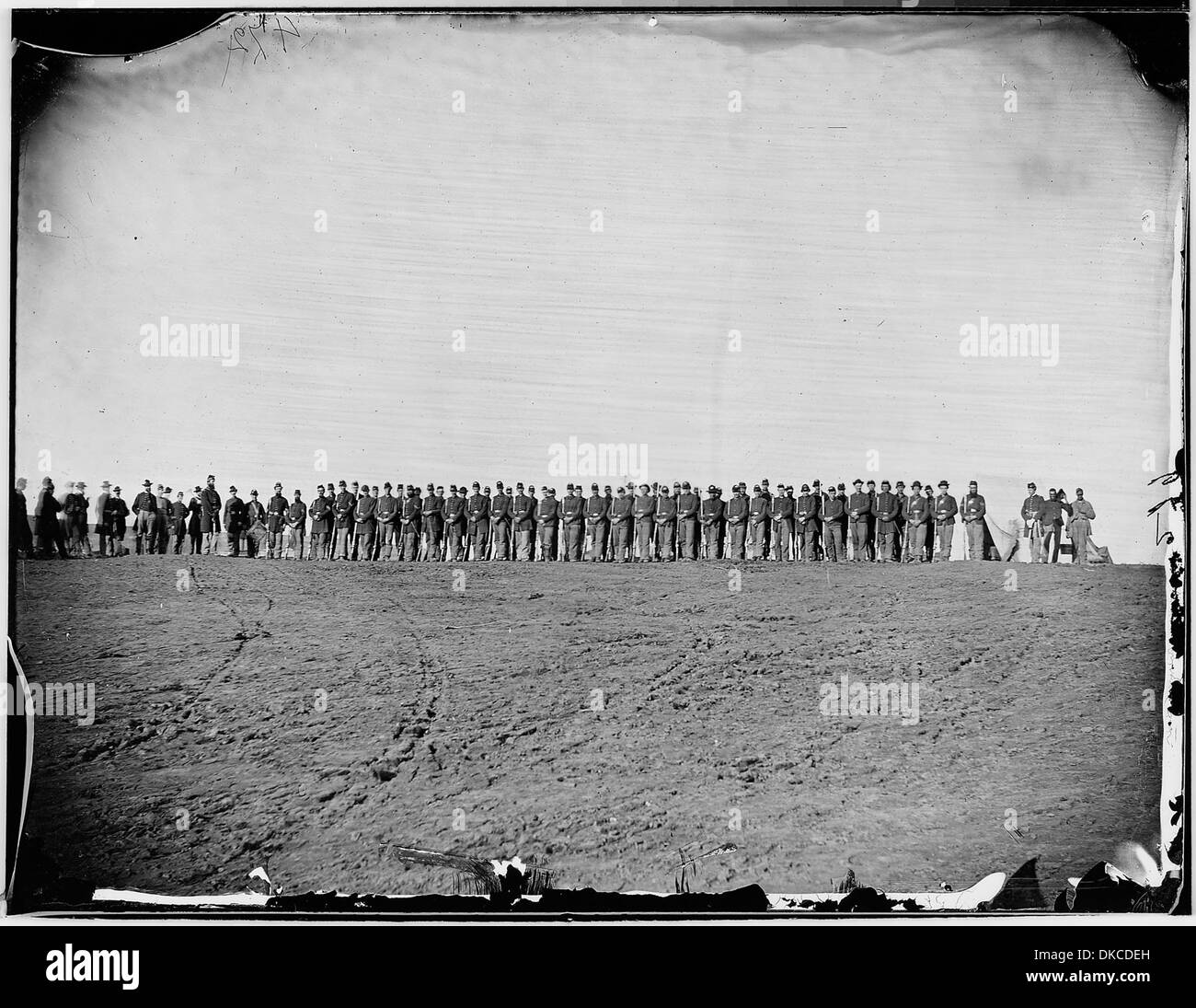 An infantry company is seen participating in a formal parade ...