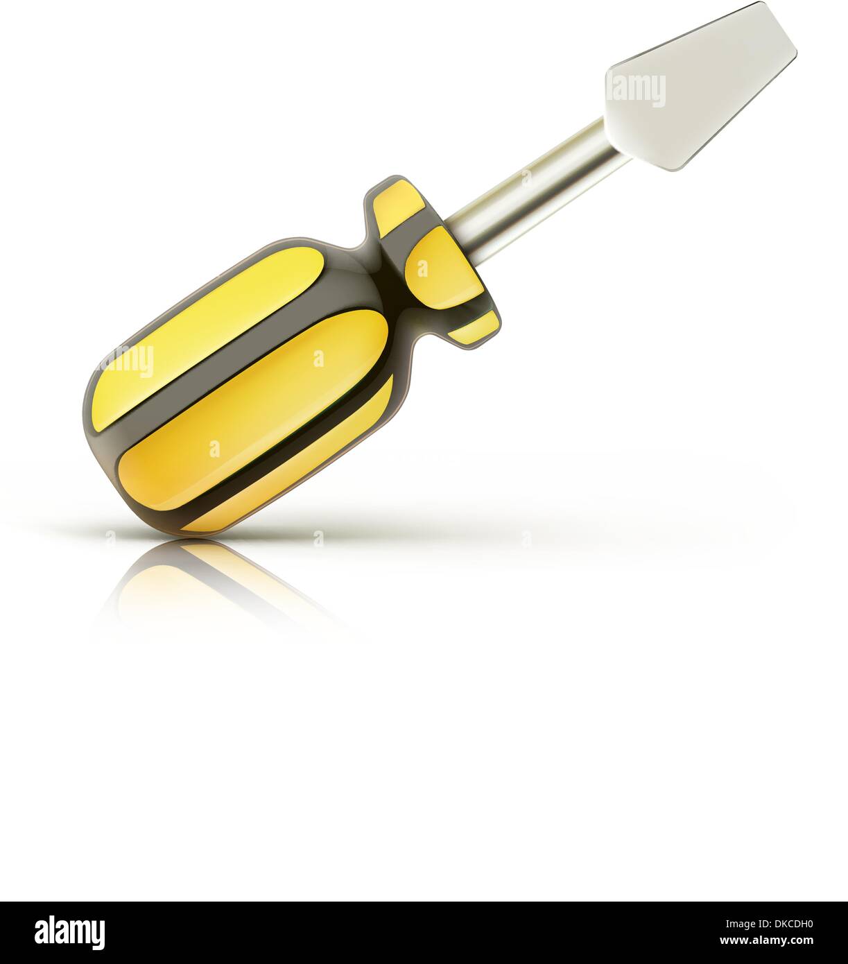 Vector illustration of a single detailed screwdriver icon isolated on ...