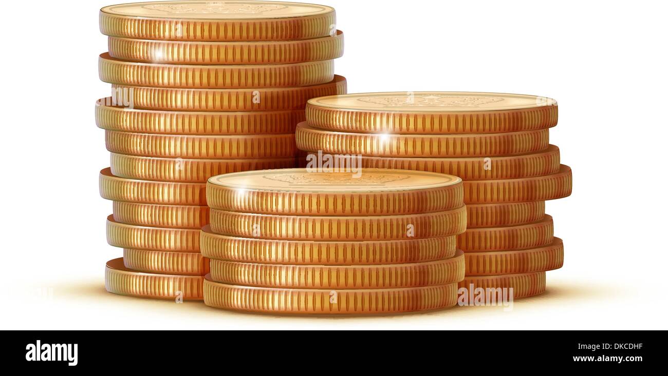 Stacks of copper coins Stock Vector Images - Alamy