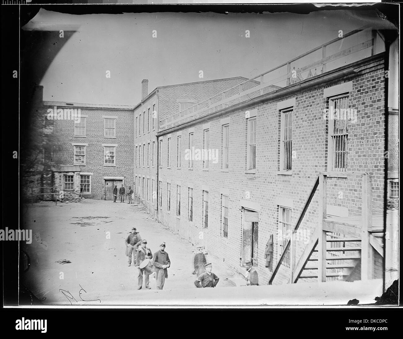 The interior of Castle Thunder in Petersburg, Virginia, is shown ...