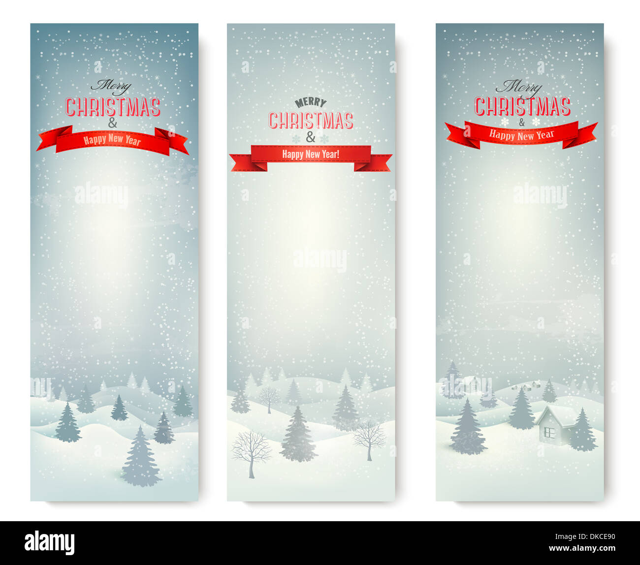 Christmas winter landscape banners. Vector Stock Photo - Alamy