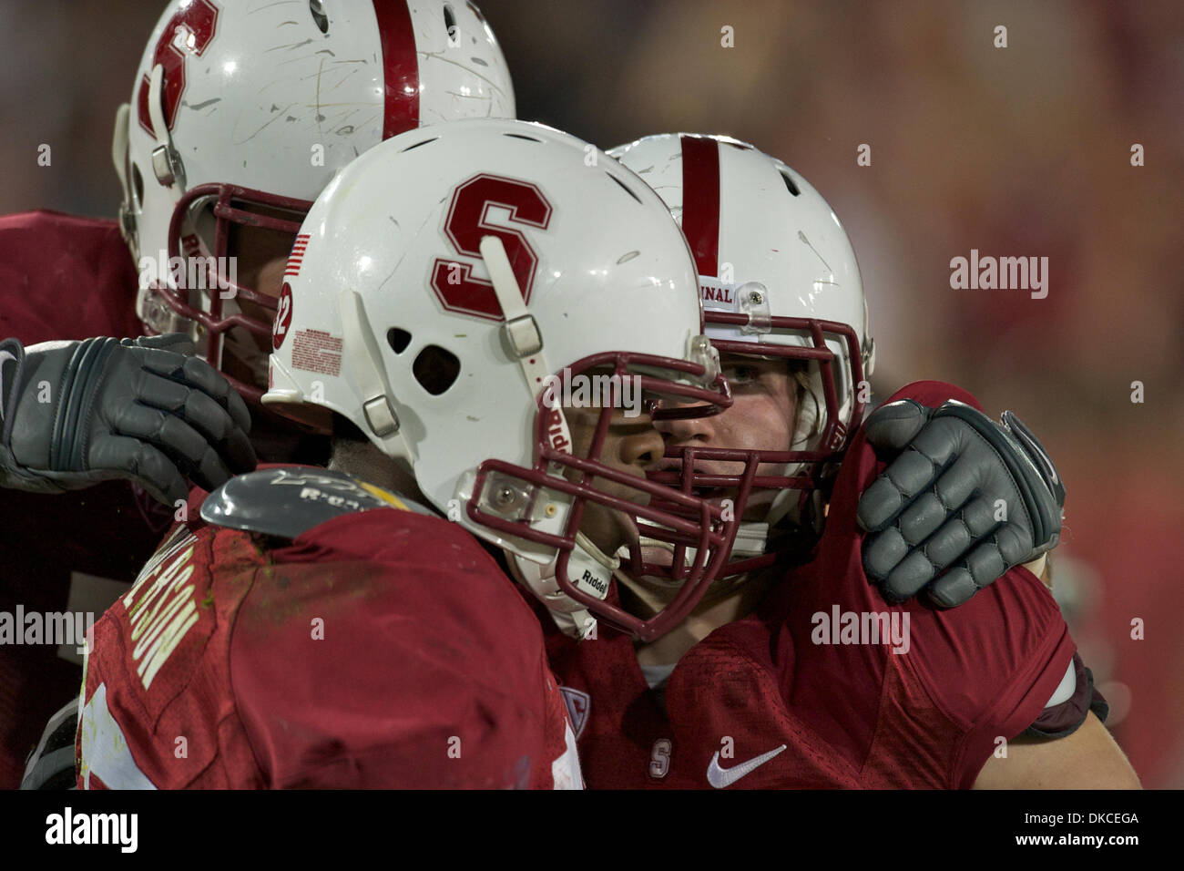 Oct. 22, 2011 - Stanford, California, U.S - Teammates celebrate with ...