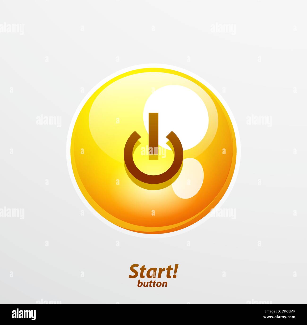 Yellow orange power button. Vector icon Stock Vector Image & Art - Alamy