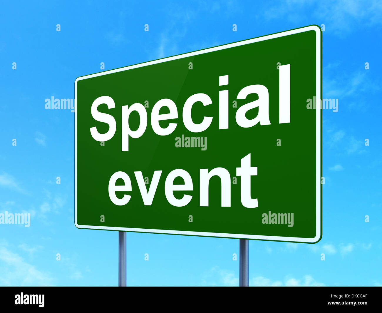 Business concept: Special Event on road sign background Stock Photo - Alamy