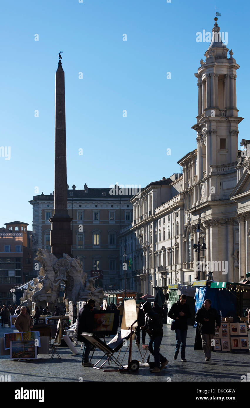 Piazza Navona, square in Rome with the Fountain of the Four Rivers ...