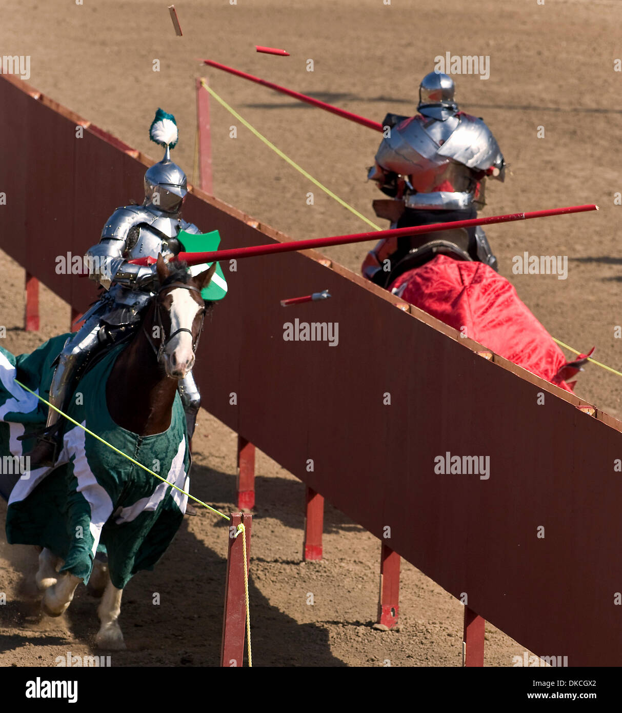 Oct. 21, 2011 - Poway, California, USA - Breakaway lances shatter ...