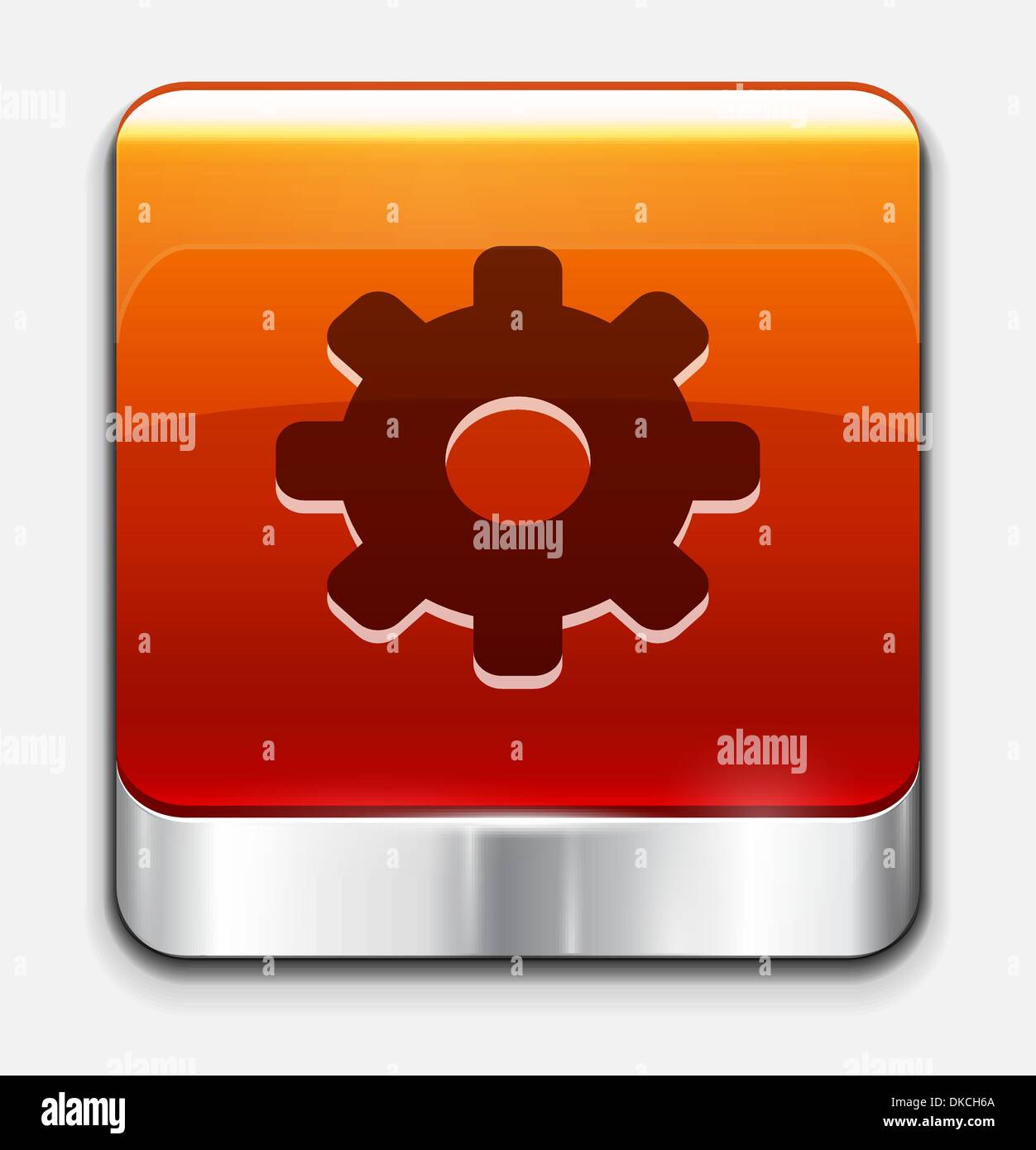 Settings icon metallic internet button Stock Vector Images - Alamy