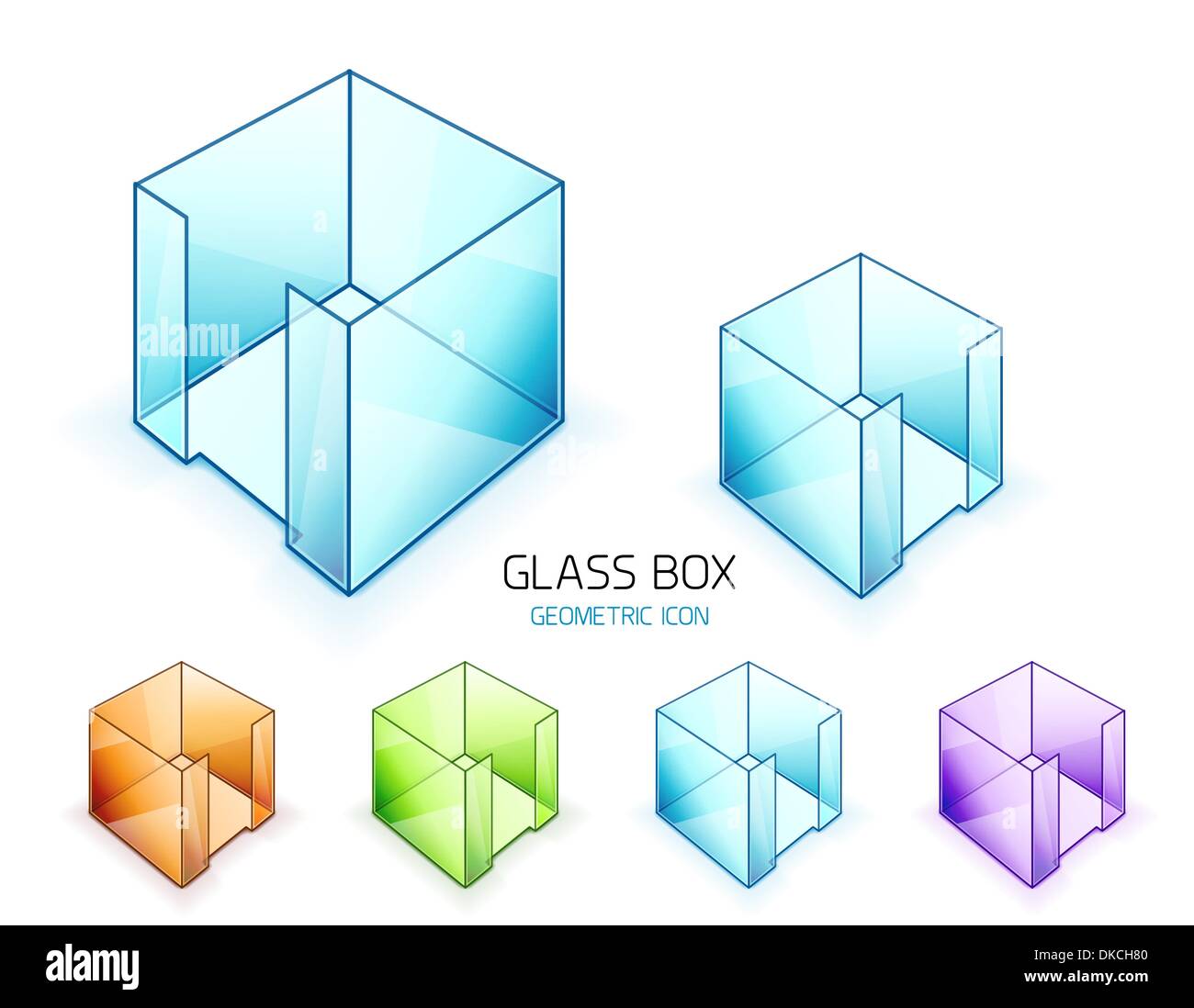 Vector abstract icon of geometric glass box. Office object Stock Vector ...