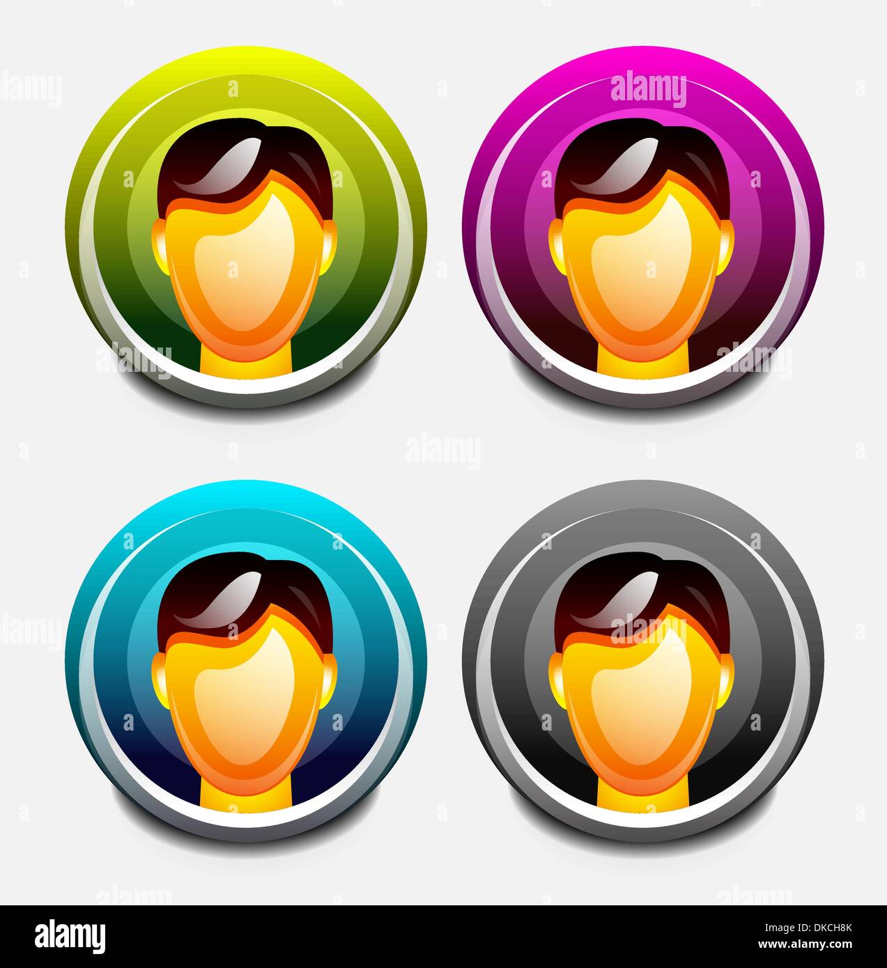 Vector user round icon collection Stock Vector Image & Art - Alamy