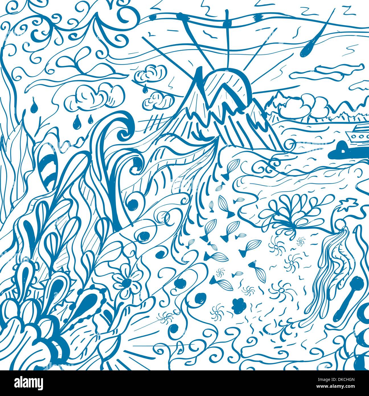 Vector abstract hand drawn illustration Stock Vector Image & Art - Alamy