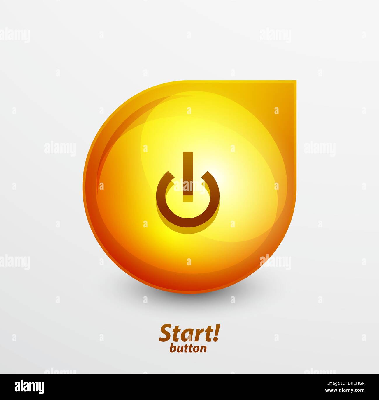 Yellow orange power button. Vector icon Stock Vector Image & Art - Alamy