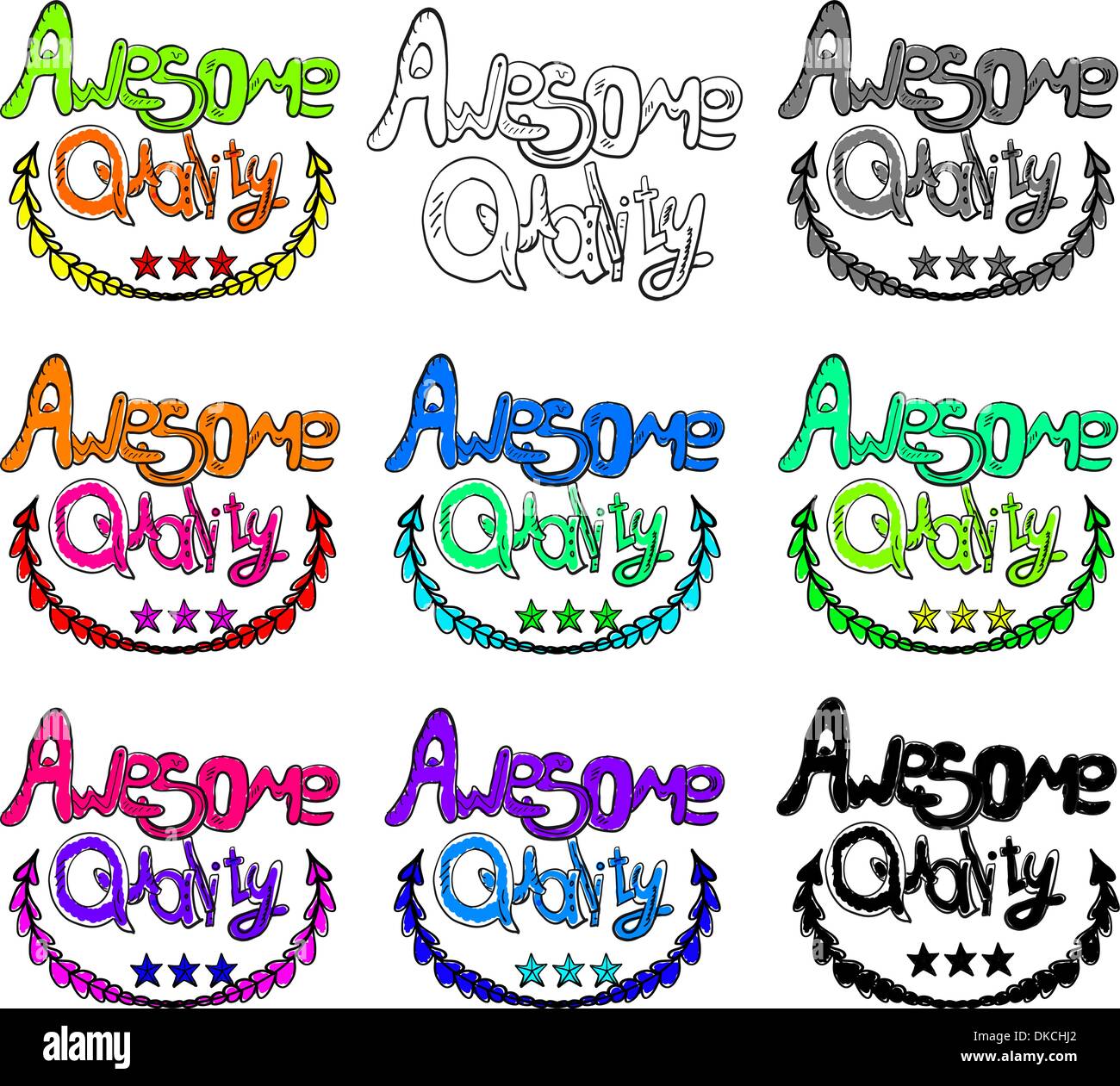 Awesome quality labels in color variations Stock Vector Image & Art - Alamy