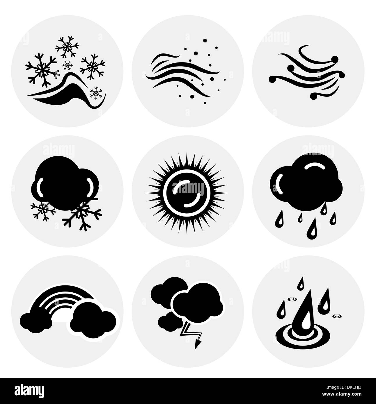 Vector black weather icons. Icon set Stock Vector Image & Art - Alamy