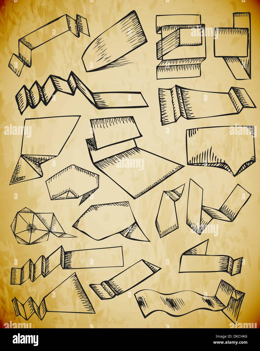 Vector set of hand drawn banners Stock Vector Image & Art - Alamy