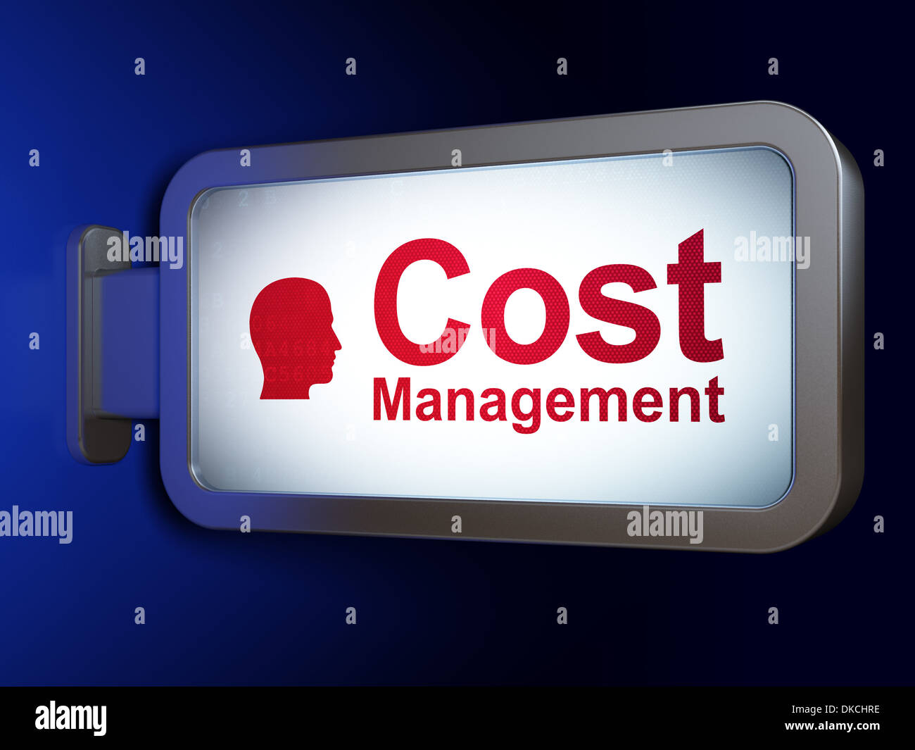 Business concept: Cost Management and Head on billboard Stock Photo - Alamy