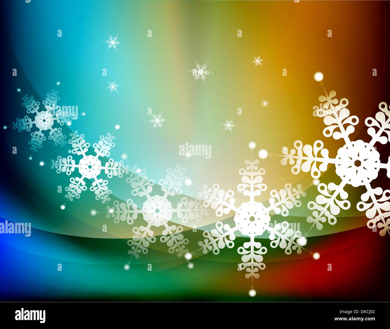 Christmas snowflakes background, wave pattern and snow. Vector eps10 ...