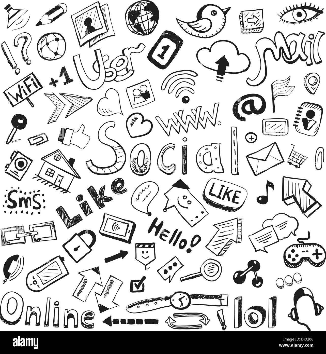 Set of vector hand drawn icons Stock Vector Image & Art - Alamy