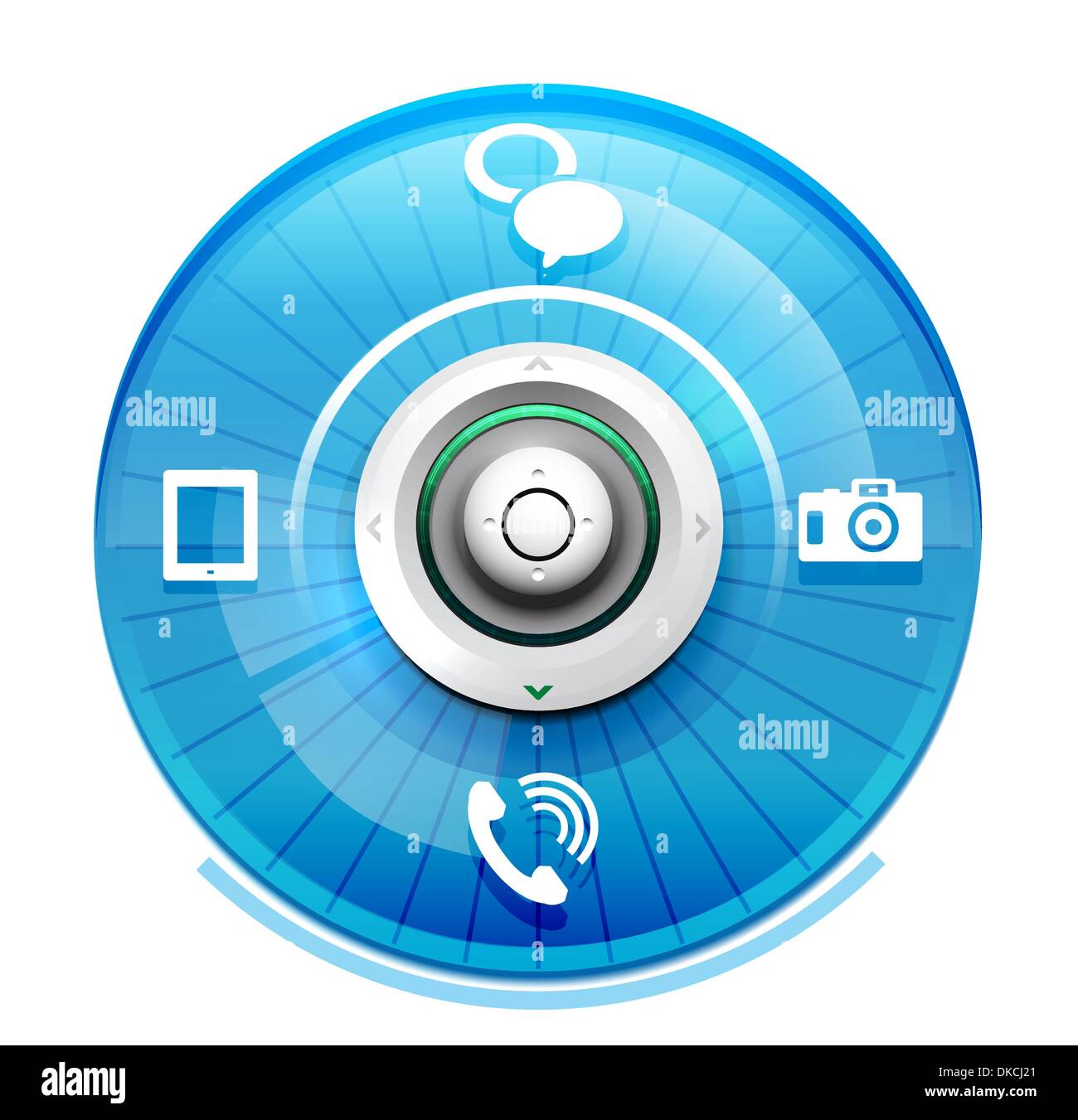 Blue glossy UI control panel. Vector illustration Stock Vector Image ...