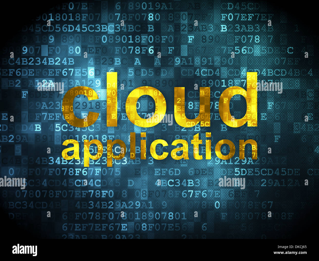 Cloud computing concept: Cloud Application on digital background Stock ...