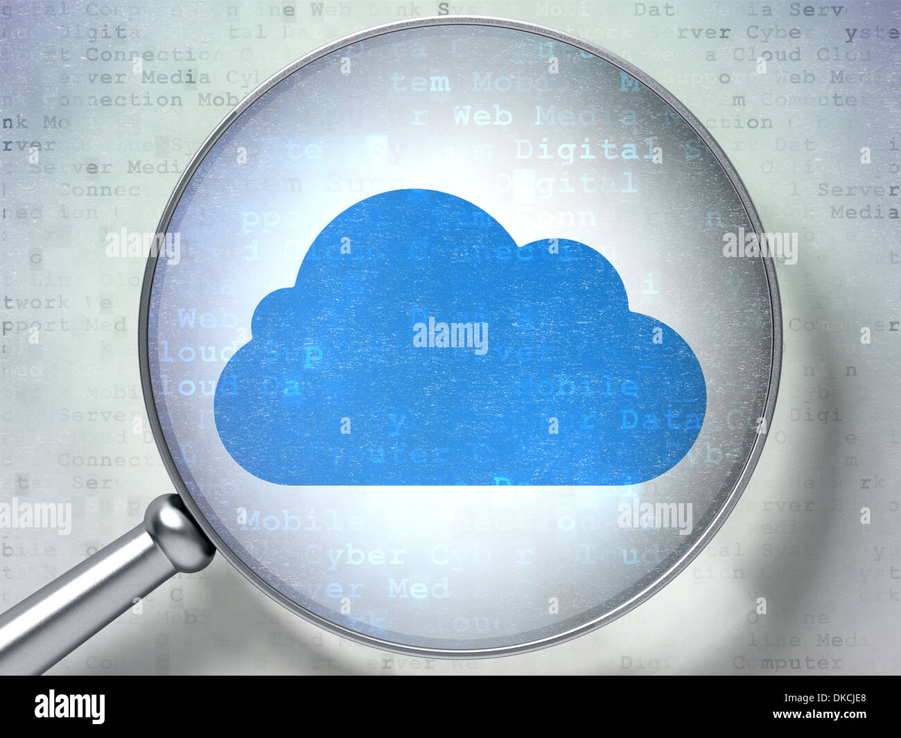 Cloud networking concept: Cloud with optical glass on digital Stock ...