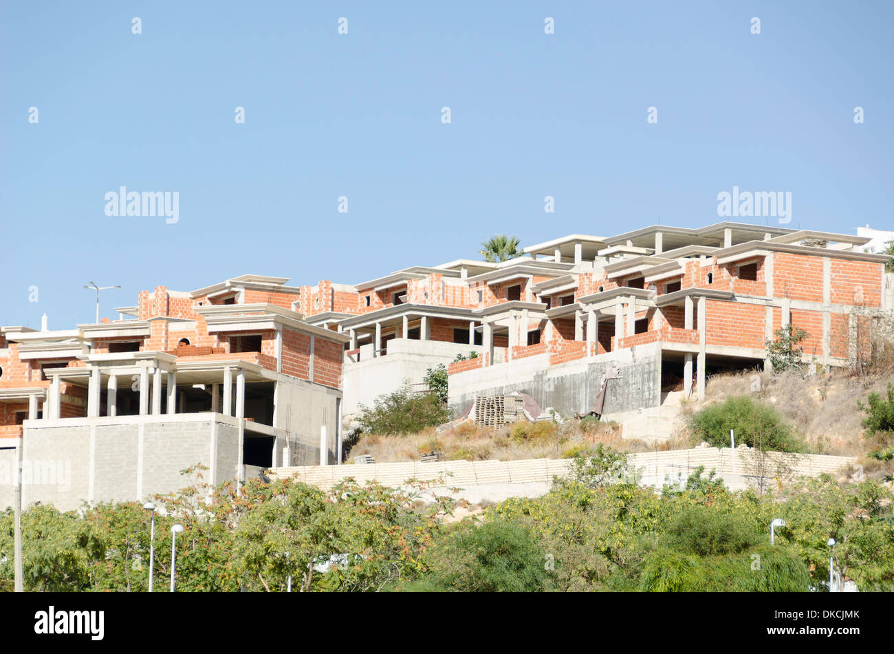 Unfinished buildings in Albufeira Portugal built with brick stones ...