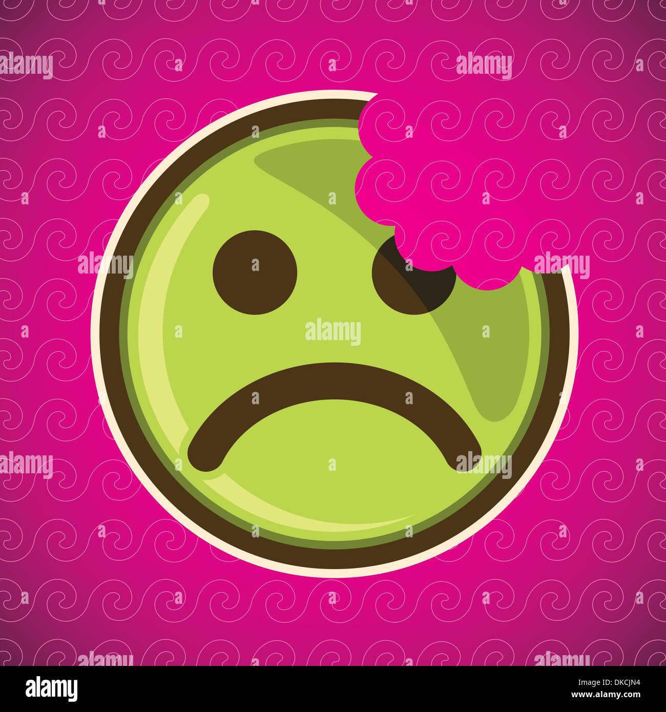 Bitten sad smiley Stock Vector Image & Art - Alamy