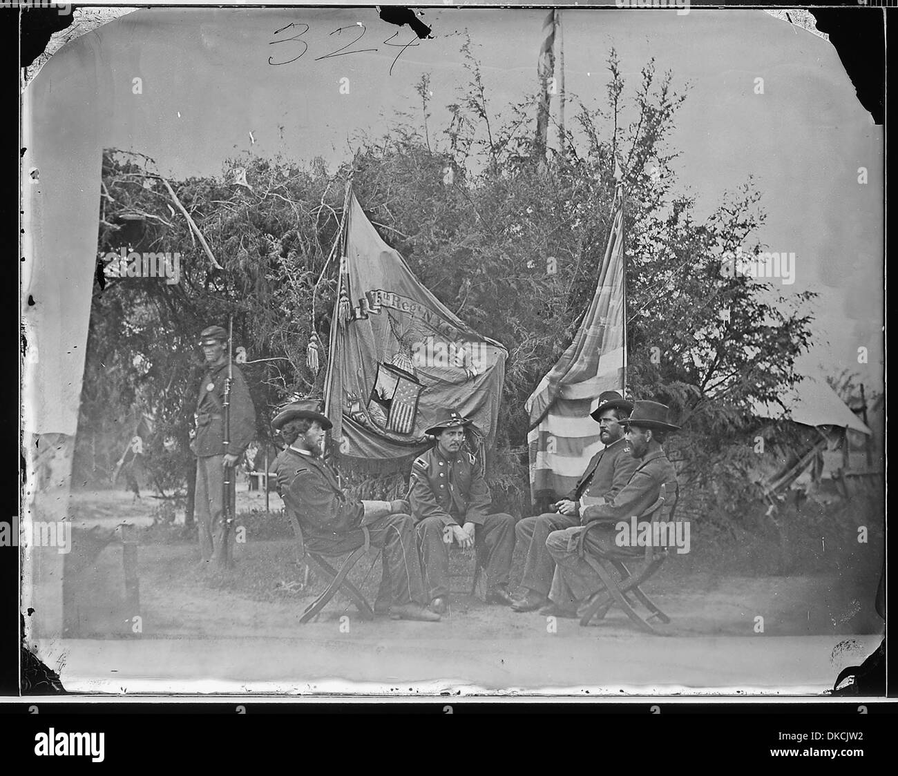 A group portrait of the officers of the 15th New York Engineers, a ...