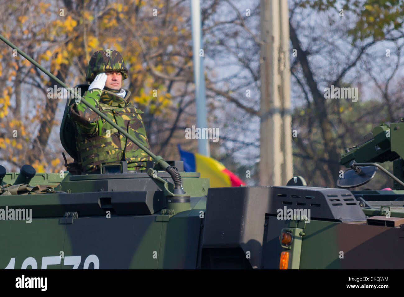 Romanian soldier salutes - December 1st, Parade on Romania's National ...