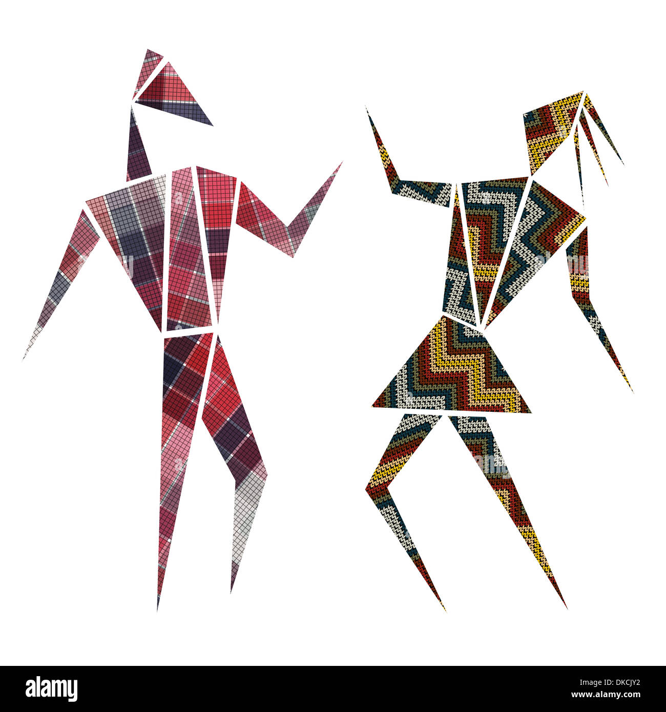 Abstract design, dance characters over white Stock Photo - Alamy