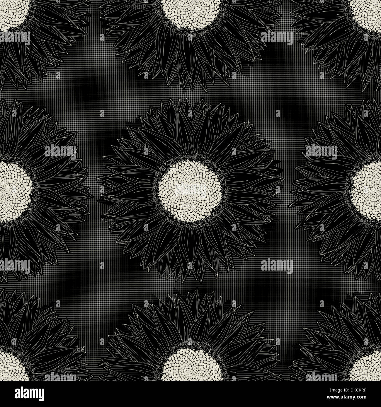 Grunge sunflower pattern Stock Photo - Alamy