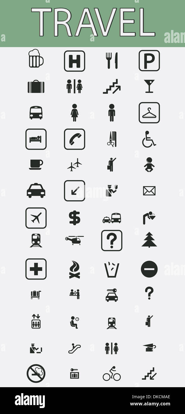 Travel pictograms set Stock Photo - Alamy