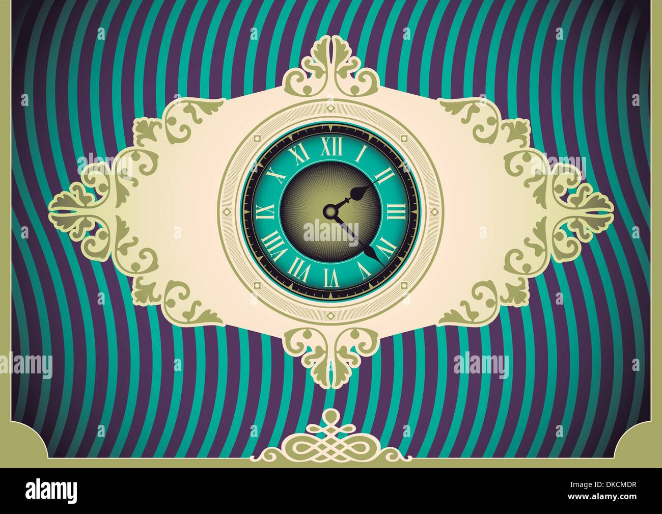 Vintage poster with clock Stock Vector Image & Art - Alamy