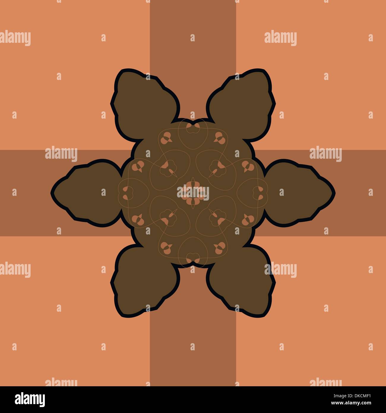 Orange, brown Vector ornate frame with sample text. Perfect as ...