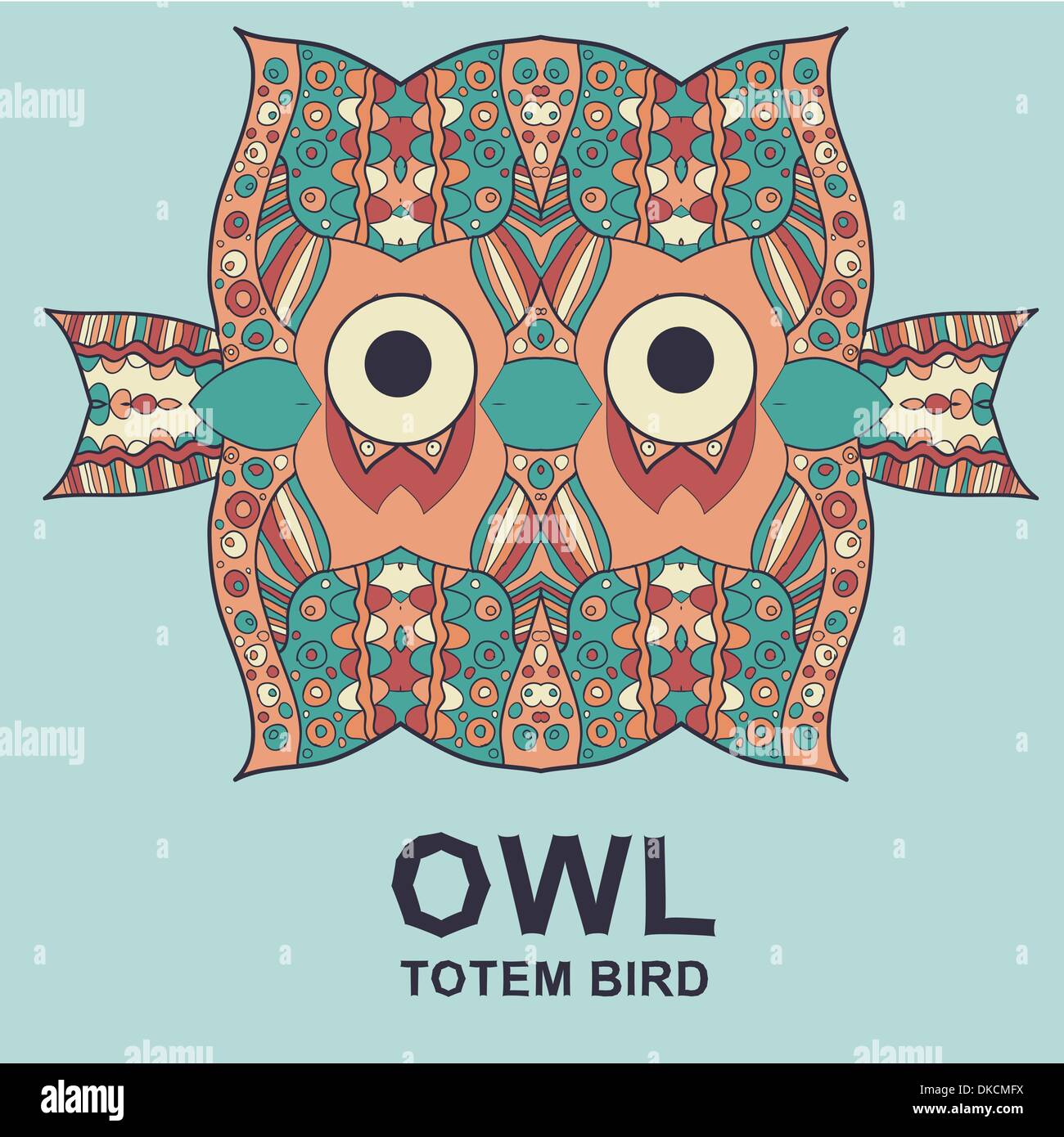Vintage design with totem bird owl. Vector image Stock Vector Image ...