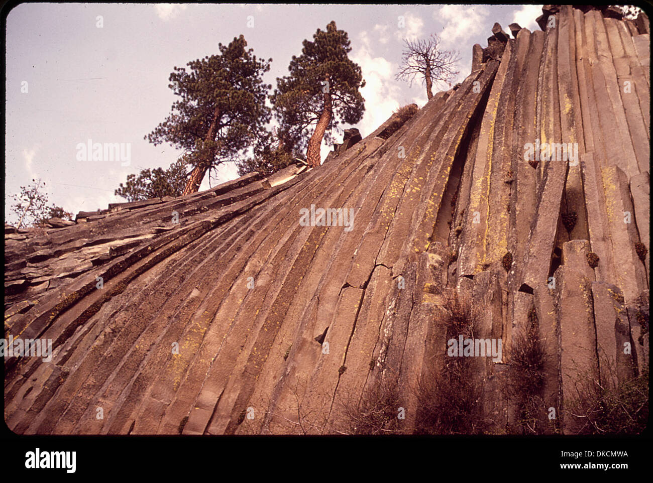 The peculiar hexagonal columns, resembling a pile of fence posts, are ...