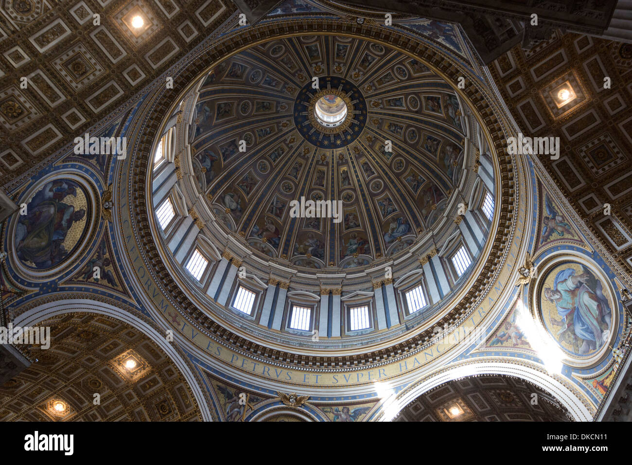Interior view, dome of St. Peter's Basilica, San Pietro in Vaticano ...