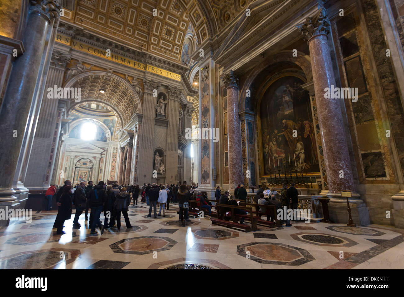 Interior view of St. Peter's Basilica, San Pietro in Vaticano, Vatican ...
