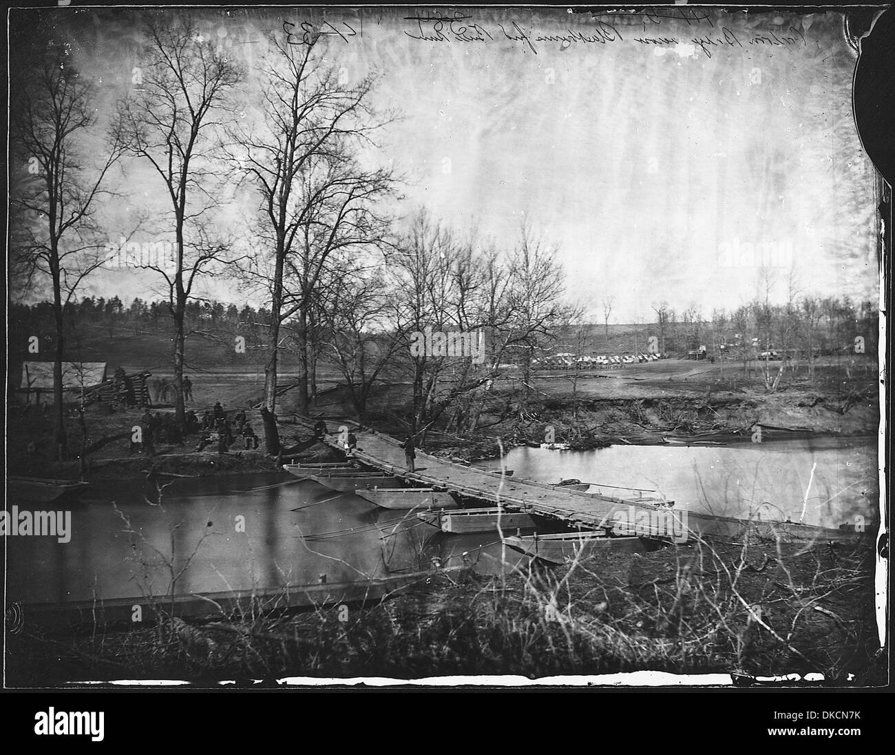 A pontoon bridge was constructed across Blackburn's Ford at Bull Run ...