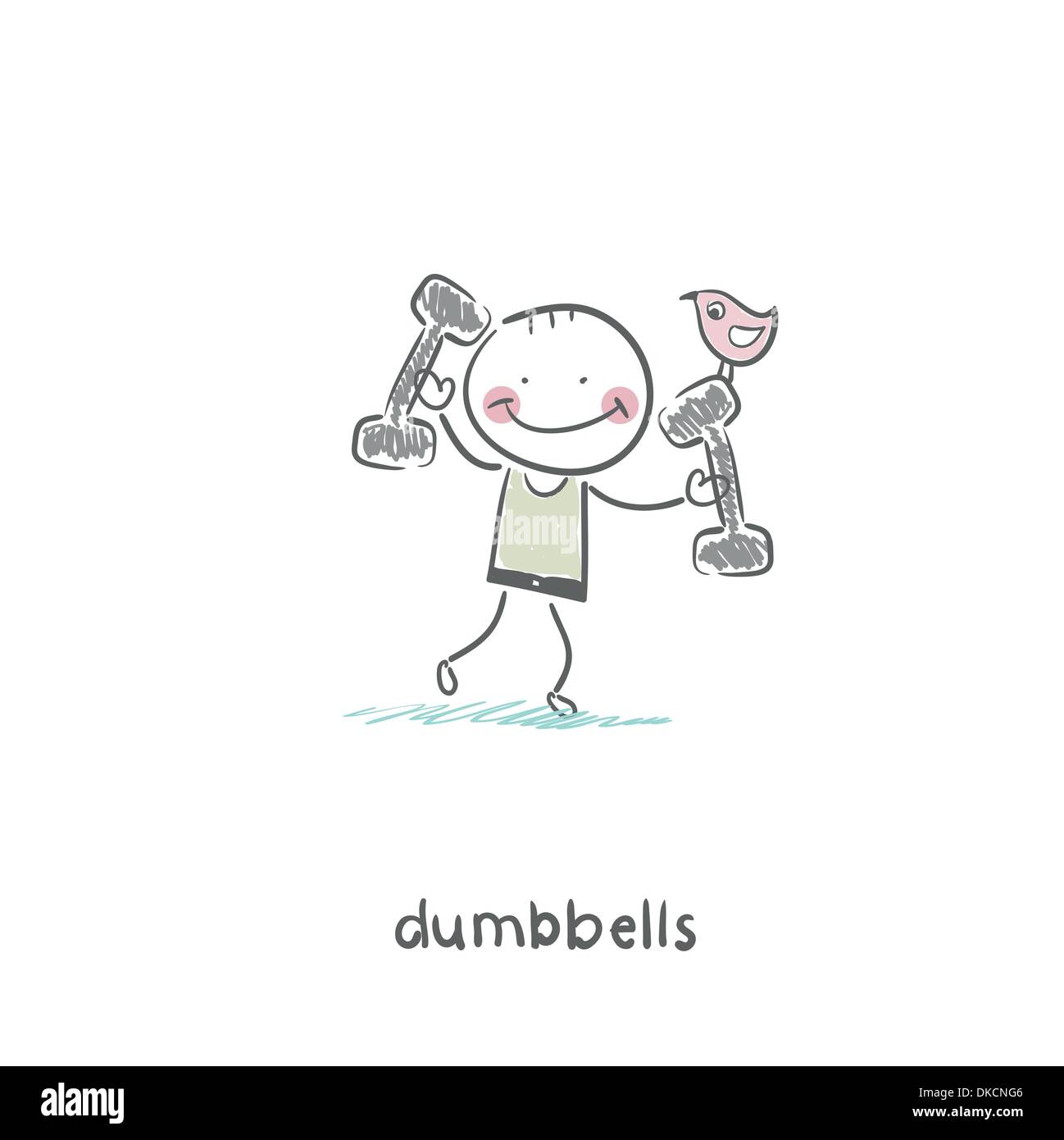 Cartoon man lifting dumbbells Stock Vector Images - Alamy