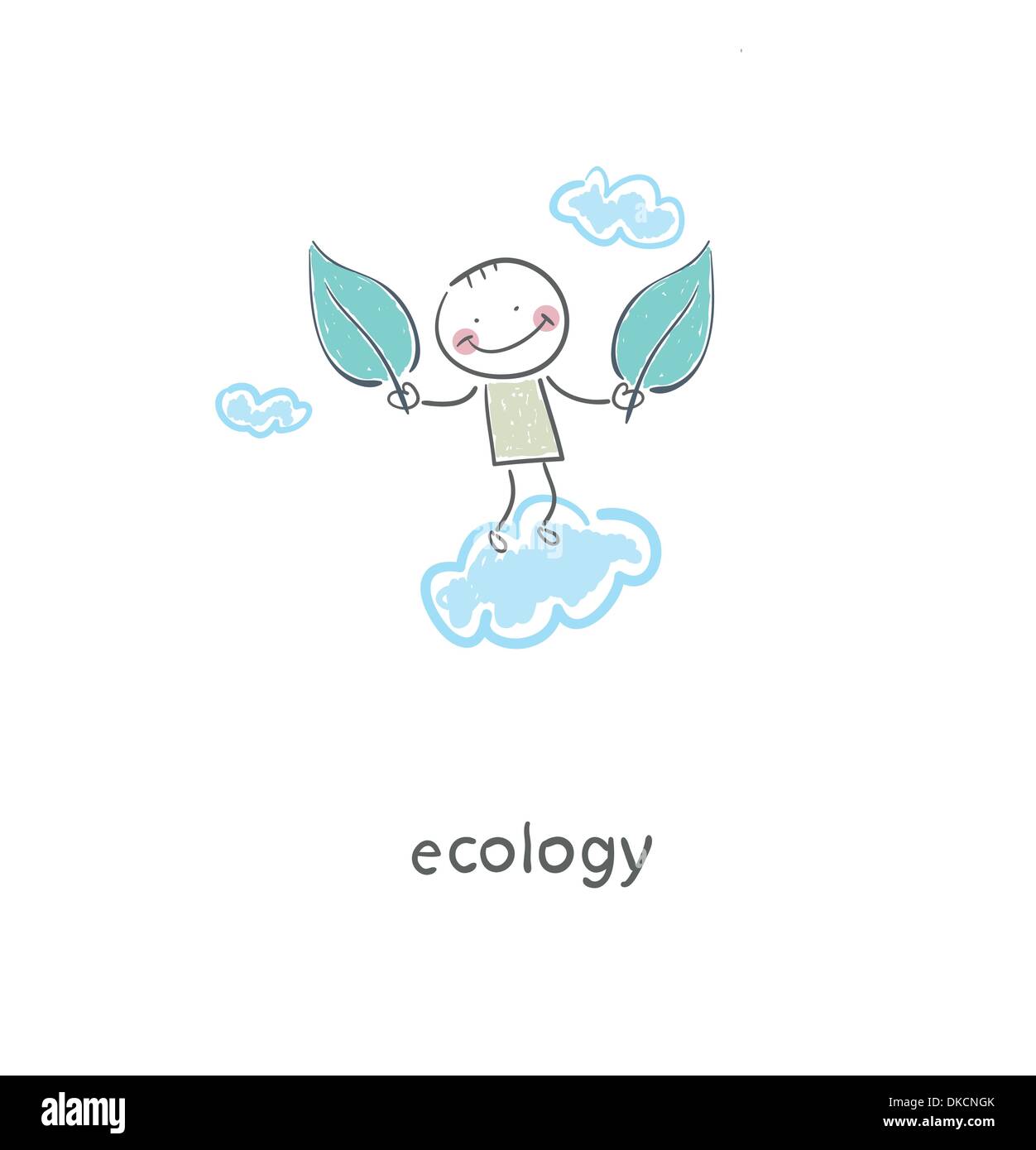 Eco man in the sky Stock Vector Image & Art - Alamy