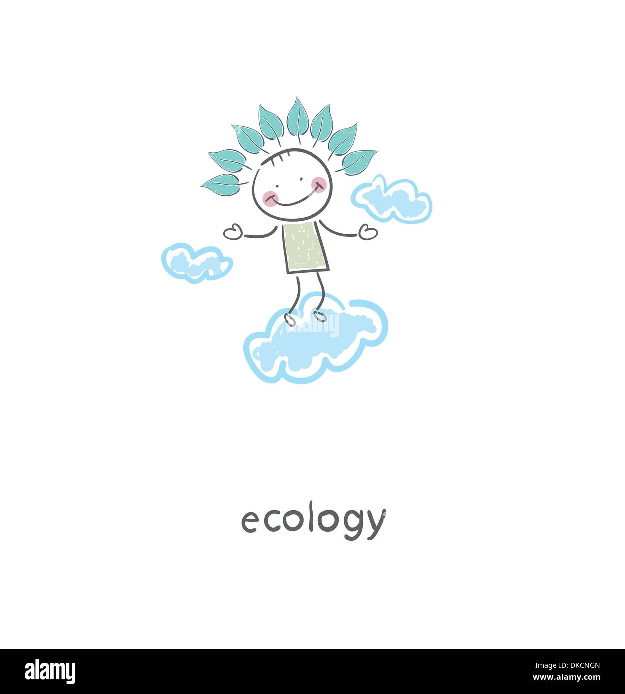 Eco man in the sky Stock Vector Image & Art - Alamy